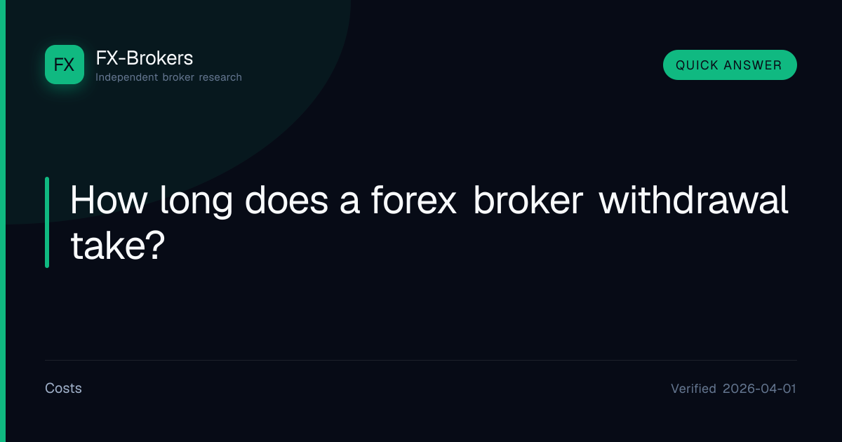 How long does a forex broker withdrawal take? | FX-Brokers.eu